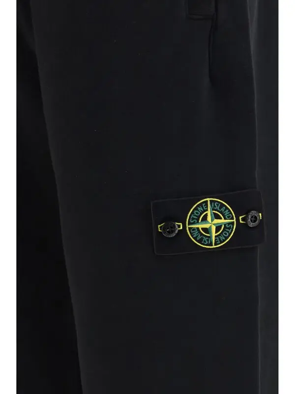 Stone Island Logo Patch Sweatpants - Black
