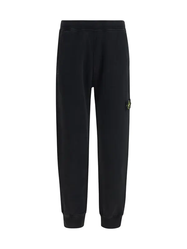 Stone Island Logo Patch Sweatpants - Black