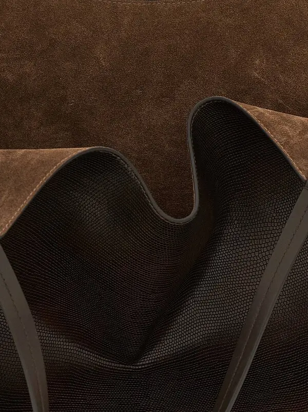 Brunello Cucinelli Reversible Lizard Effect Leather Duo Shopping Bag