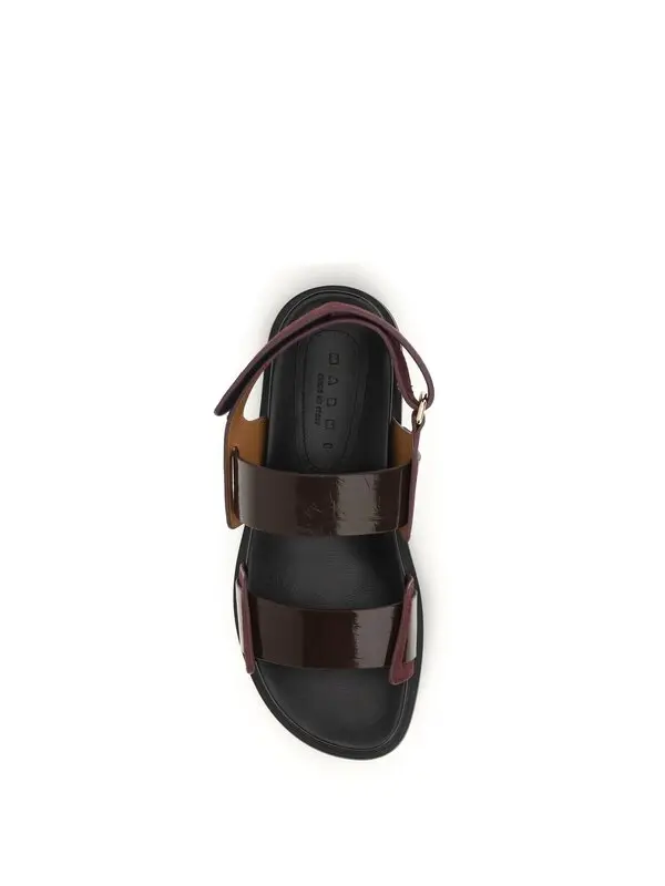 Marni Double Strap Fussbett Sandals - Black