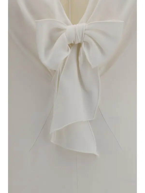 Alessandra Rich V-neck Dress With Bow
