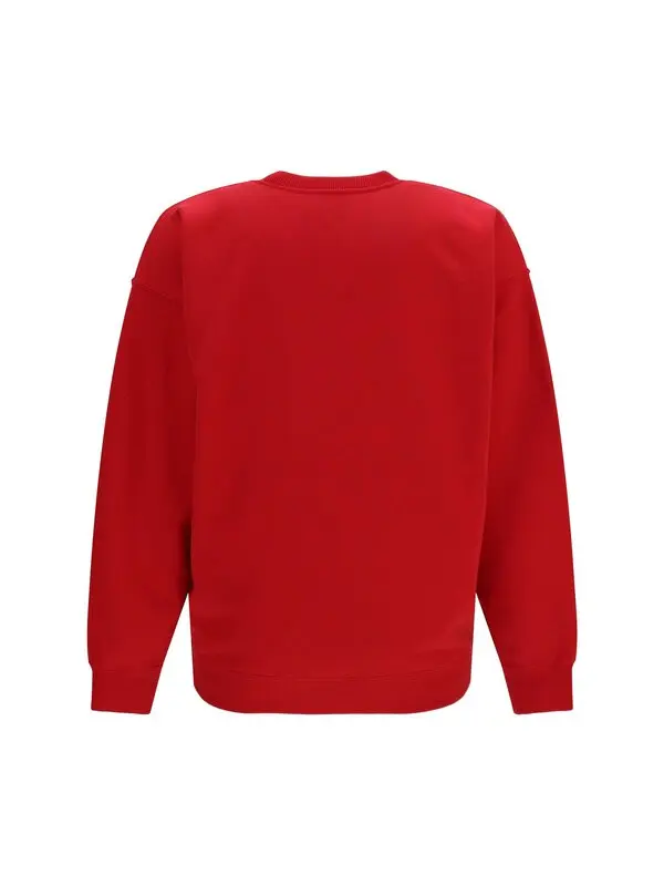 Saint Laurent Crewneck Sweatshirt With Paris Embroidery - Red