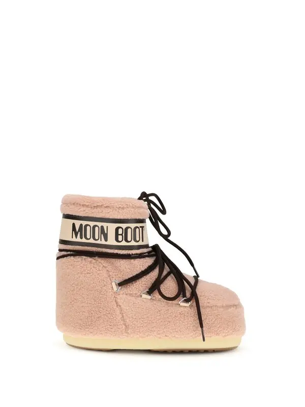 Moon Boot Low Icon Teddy Boots - Pink