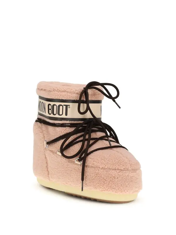 Moon Boot Low Icon Teddy Boots - Pink