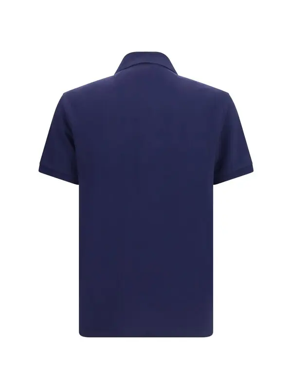 Versace Cotton Piqué Polo With Medusa Patch - Blue