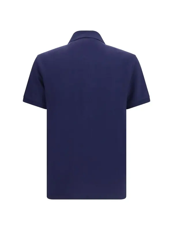Versace Cotton Piqué Polo With Medusa Patch - Blue