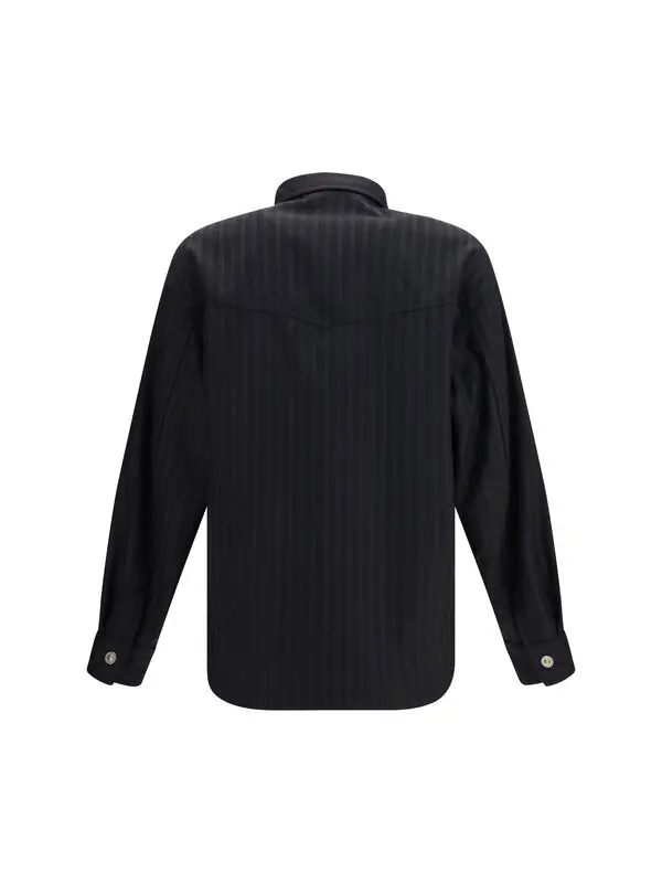 Versace Greca Monogram Jacquard Wool Shirt