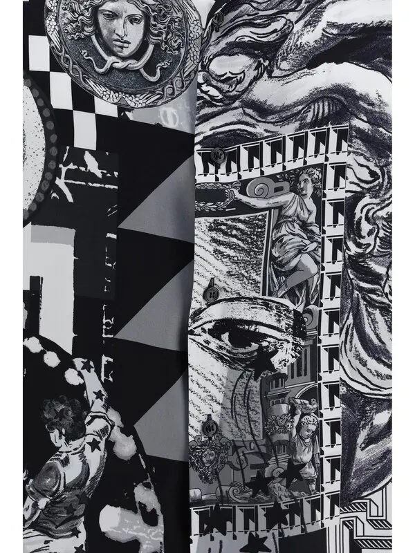 Versace Printed Silk Twill Shirt - Black