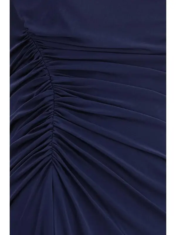 Versace Long Dress In Soft Viscose Jersey - Blue