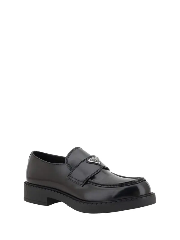 Prada Leather Loafers With Platform Sole