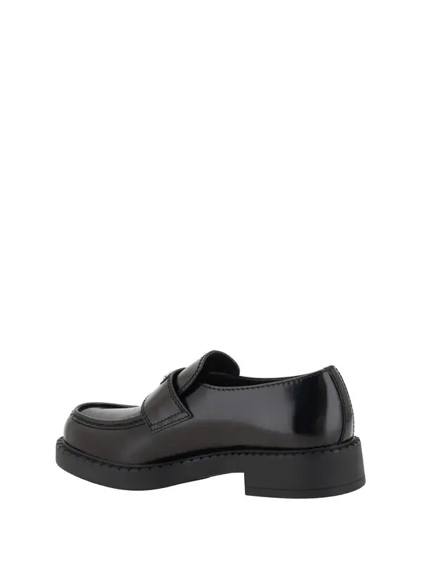 Prada Leather Loafers With Platform Sole