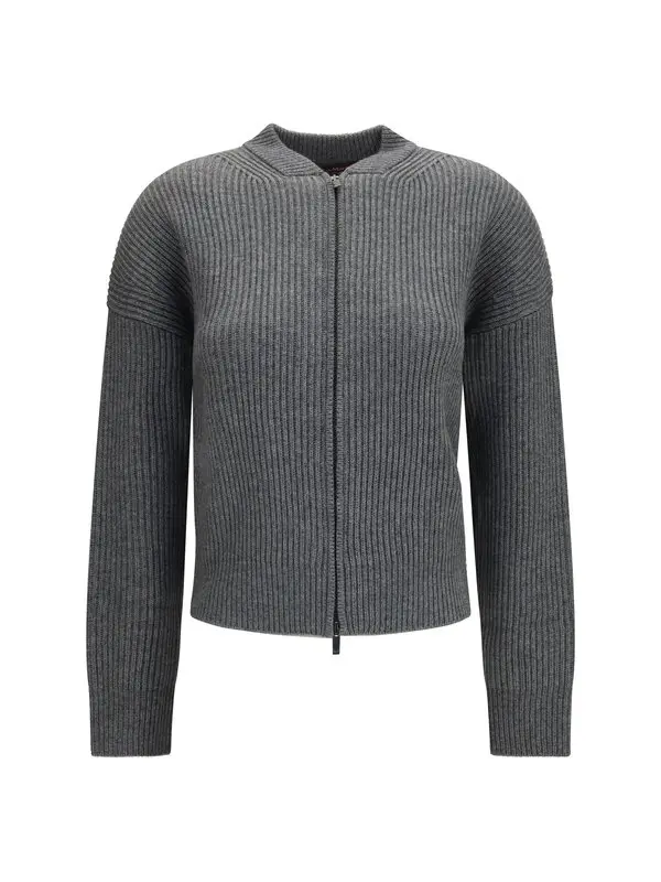 Max Mara Carnet Ribbed Cardigan - Gray