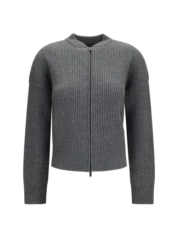 Max Mara Carnet Ribbed Cardigan - Gray