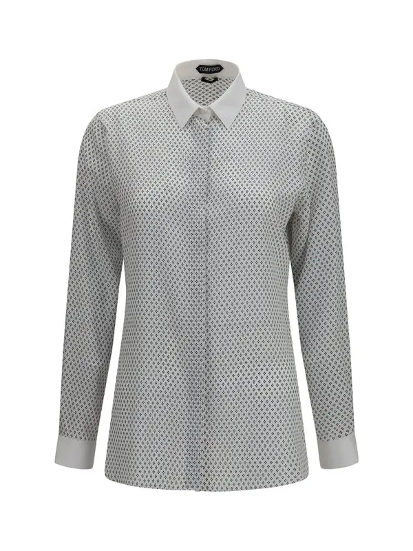 TOM FORD Diamond Print Silk Crêpe De Chine Shirt - Multicolor
