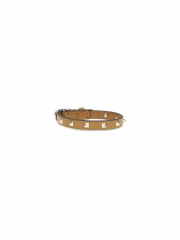 Valentino Garavani Rockstud Calfskin Leather Bracelet - Brown