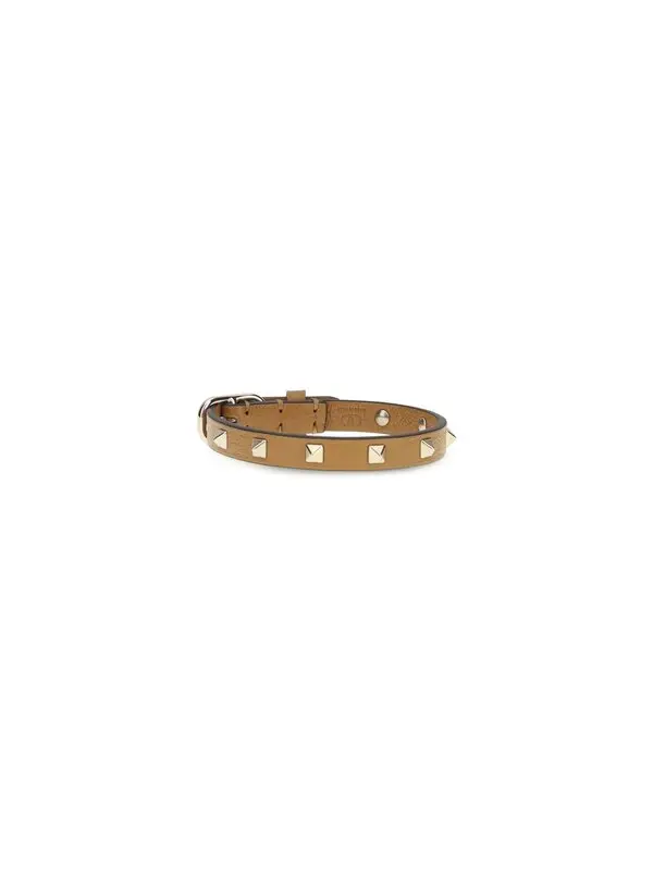 Valentino Garavani Rockstud Calfskin Leather Bracelet - Brown