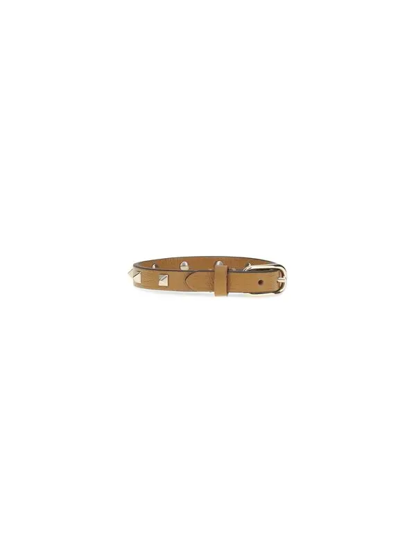 Valentino Garavani Rockstud Calfskin Leather Bracelet - Brown
