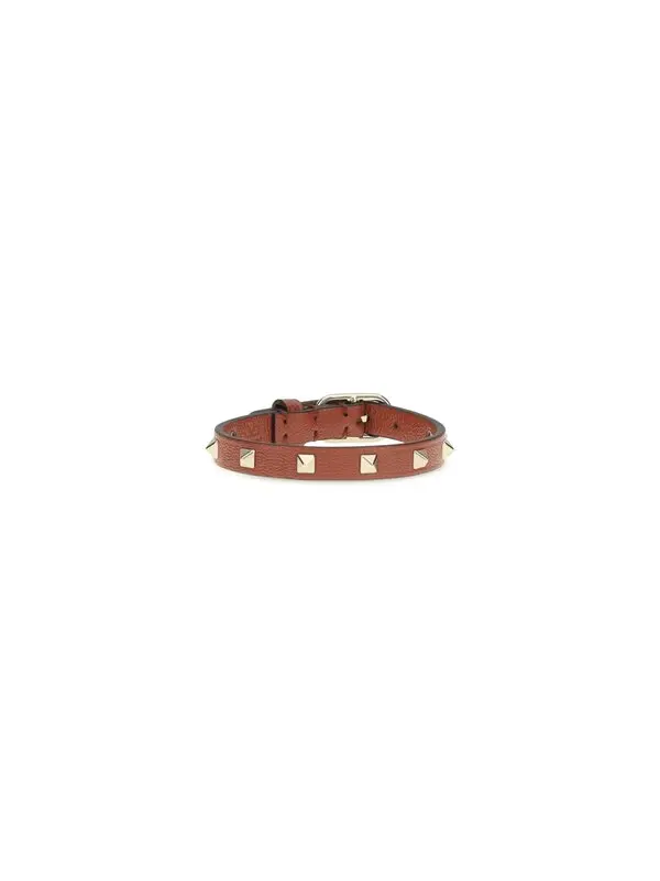 Valentino Garavani Rockstud Leather Bracelet - Brown