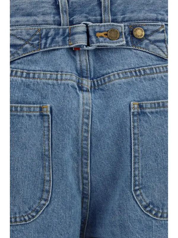 Thom Browne Selvedge Cotton Jeans With Adjustable Back Strap