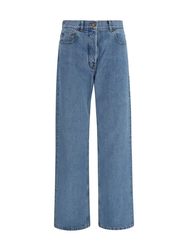 Thom Browne Selvedge Cotton Jeans With Adjustable Back Strap - Blue