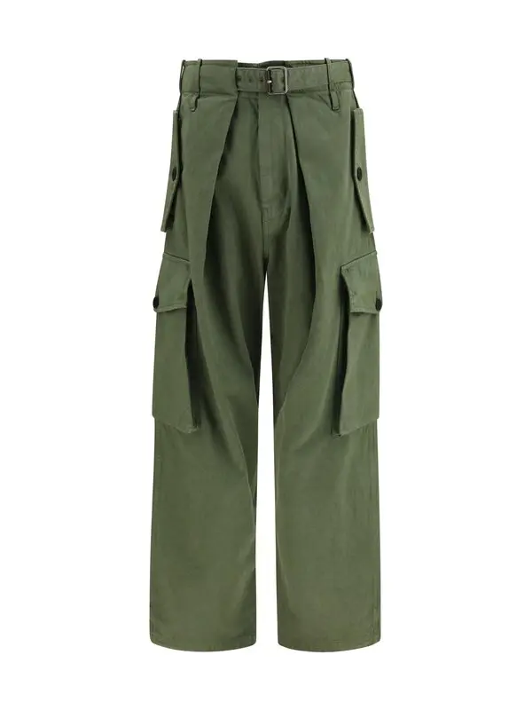 Loewe Cotton Cargo Pants - Green