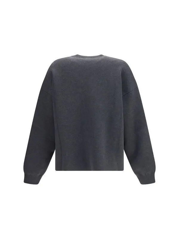 Loewe Anagram Cotton-blend Sweatshirt With Pocket - Gray