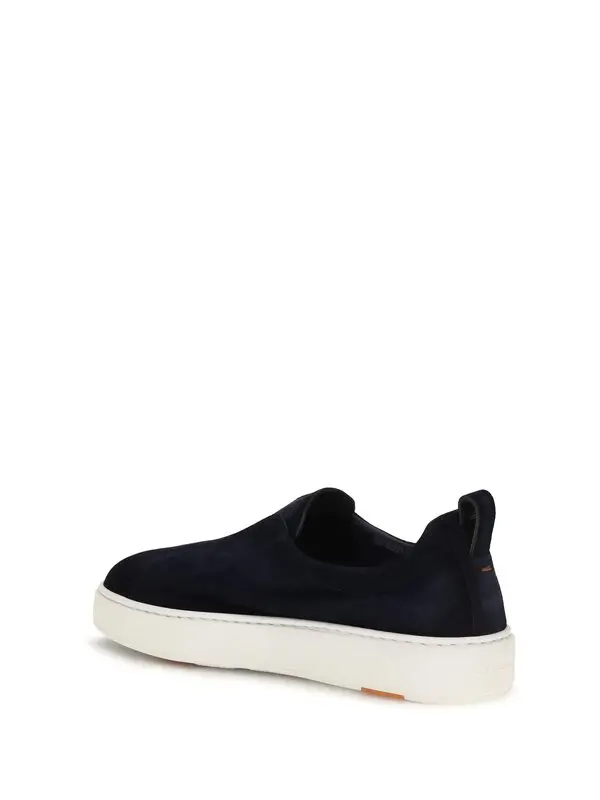 Santoni Suede Slip-on Sneakers - Blue
