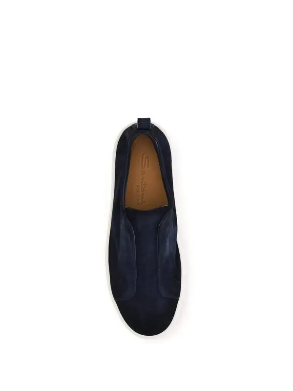 Santoni Suede Slip-on Sneakers - Blue