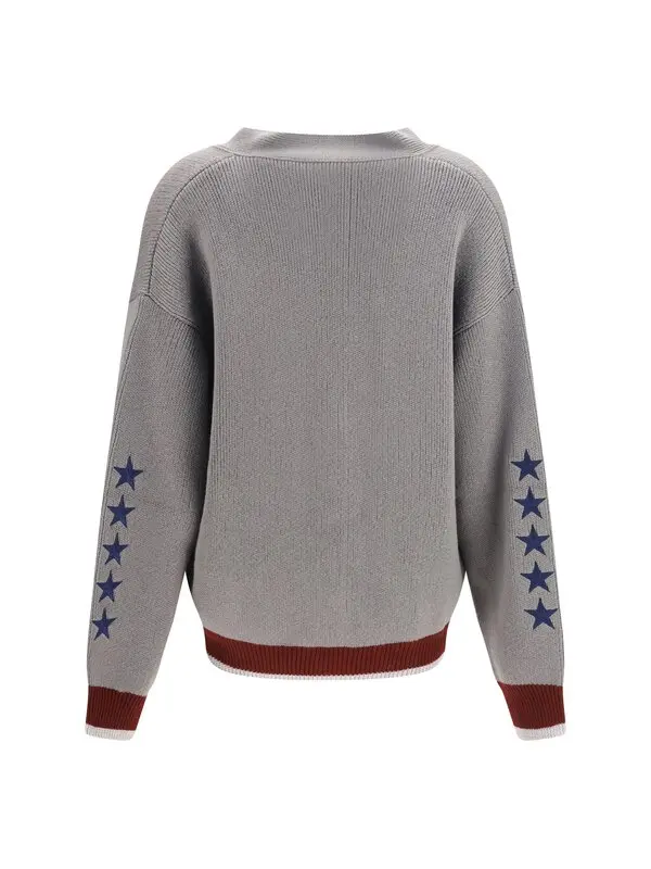 Off-White College Varsity Knit Cardigan - Gray