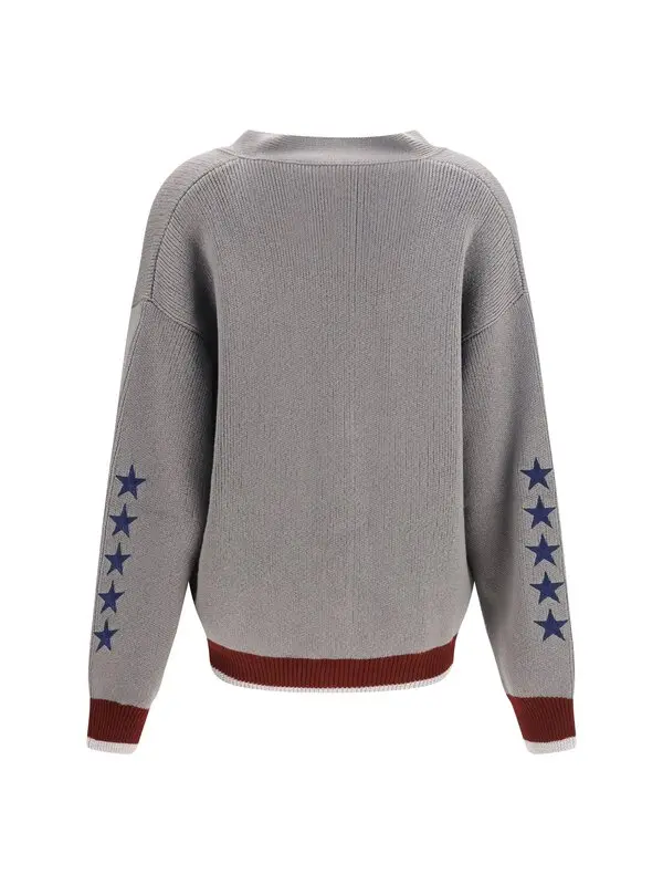 Off-White College Varsity Knit Cardigan - Gray
