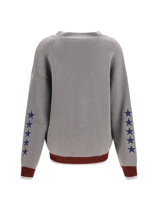 Off-White College Varsity Knit Cardigan - Gray
