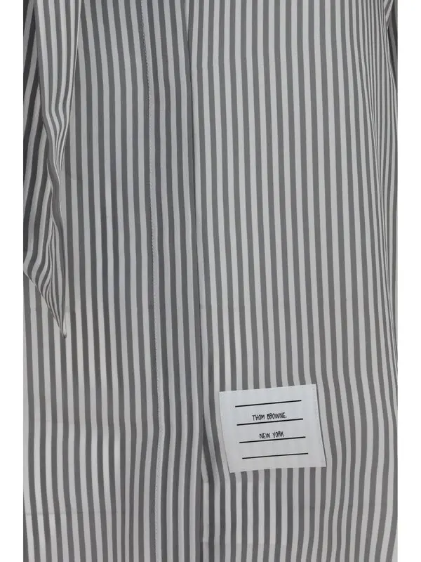 Thom Browne Striped Silk Shirt - Gray