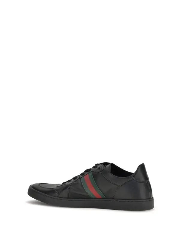 Gucci Stretch Coda Leather Lace-up Sneakers - Black