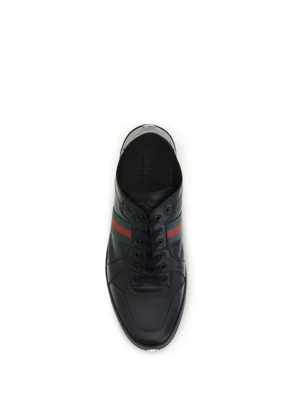 Gucci Stretch Coda Leather Lace-up Sneakers