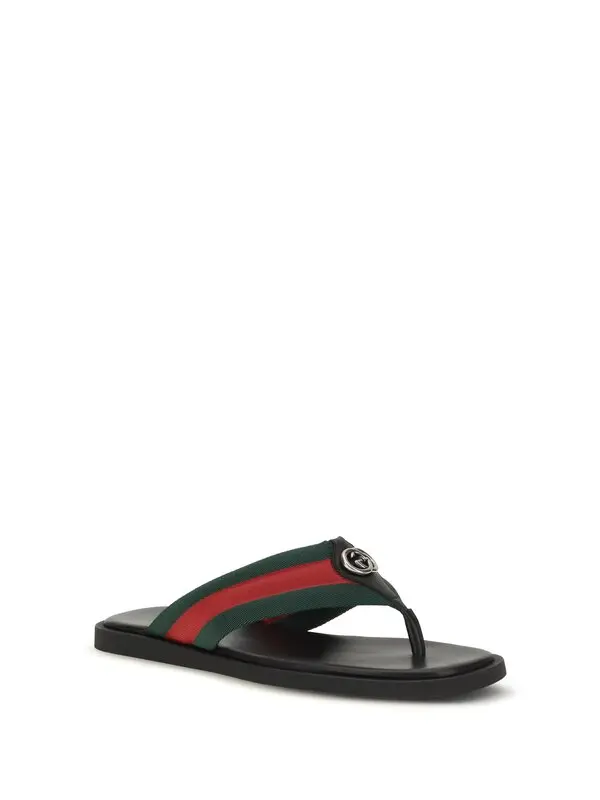 Gucci Maverik Gg Interlocking Flip-flop Sandals