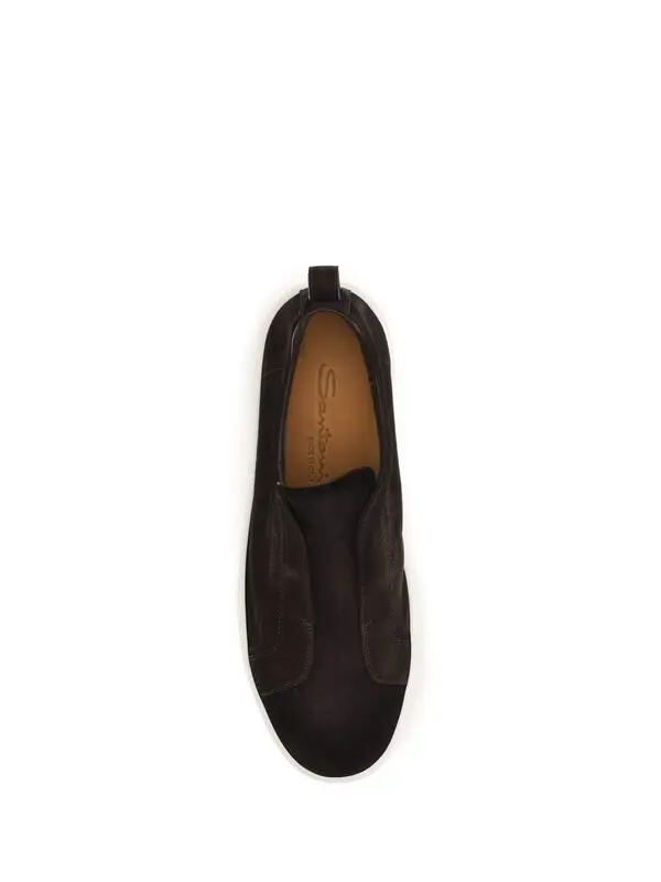 Santoni Suede Slip-on Sneakers - Brown
