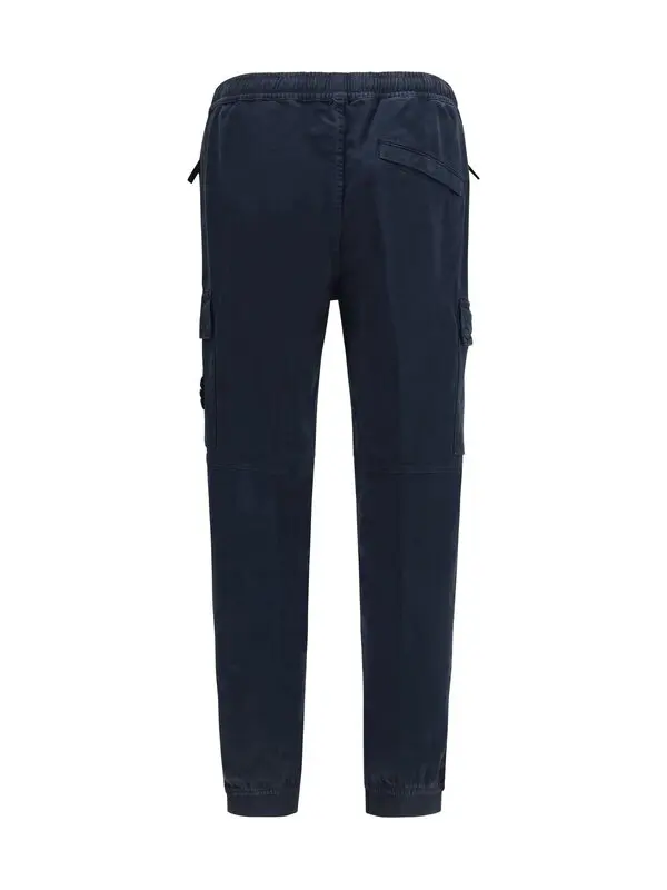 Stone Island Cargo Pants With Elasticated Cuffs - Blue