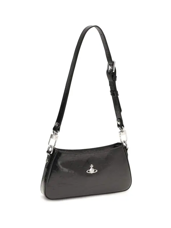 VIVIENNE WESTWOOD Tasha Mini Croc Shoulder Bag - Black