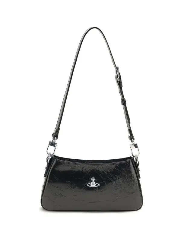 VIVIENNE WESTWOOD Tasha Mini Croc Shoulder Bag - Black