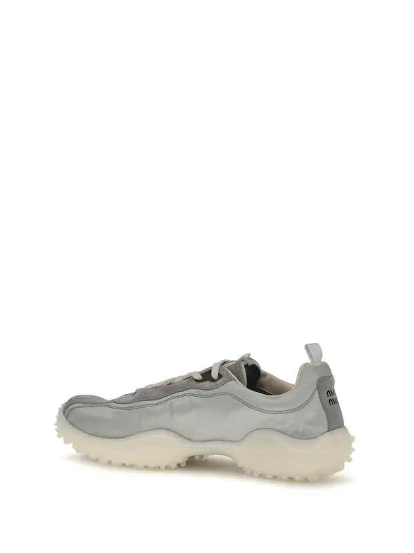 Miu Miu Bubble Sneakers In Technical Fabric And Suede - Gray