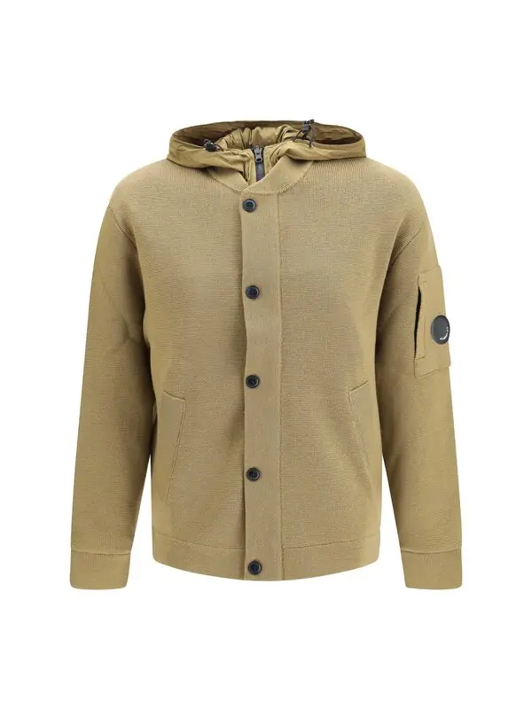 C.P. COMPANY Reversible Merino Wool And Stretch Nylon Cardigan - Cream