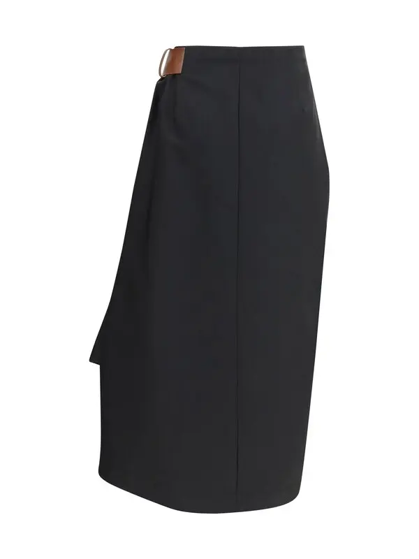 Bottega Veneta Grain De Poudre Wool Midi Skirt