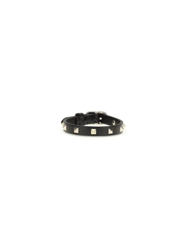 Valentino Garavani Rockstud Leather Bracelet - Black