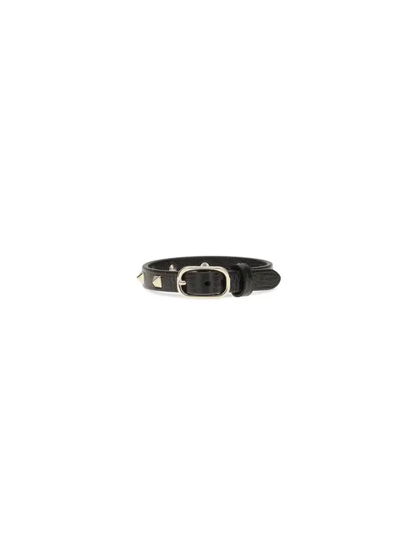 Valentino Garavani Rockstud Leather Bracelet - Black
