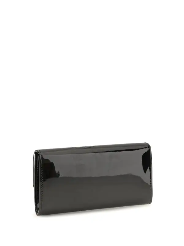 JIMMY CHOO Emmie Leather Clutch - Black