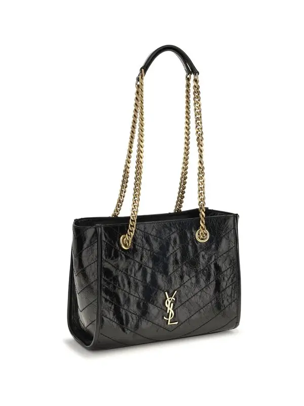 Saint Laurent Small Niki Leather Tote Bag - Black