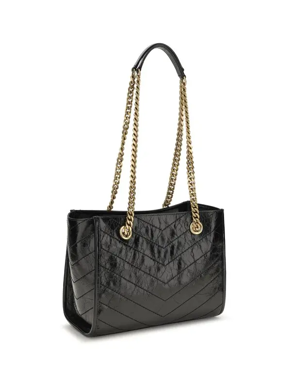 Saint Laurent Small Niki Leather Tote Bag - Black