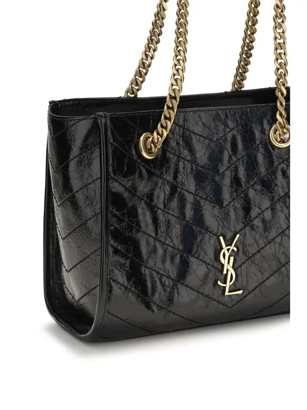 Saint Laurent Small Niki Leather Tote Bag - Black