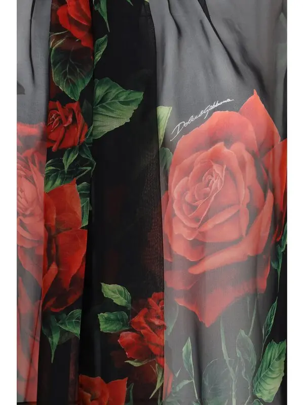 Dolce & Gabbana Rose Print Chiffon Blouse