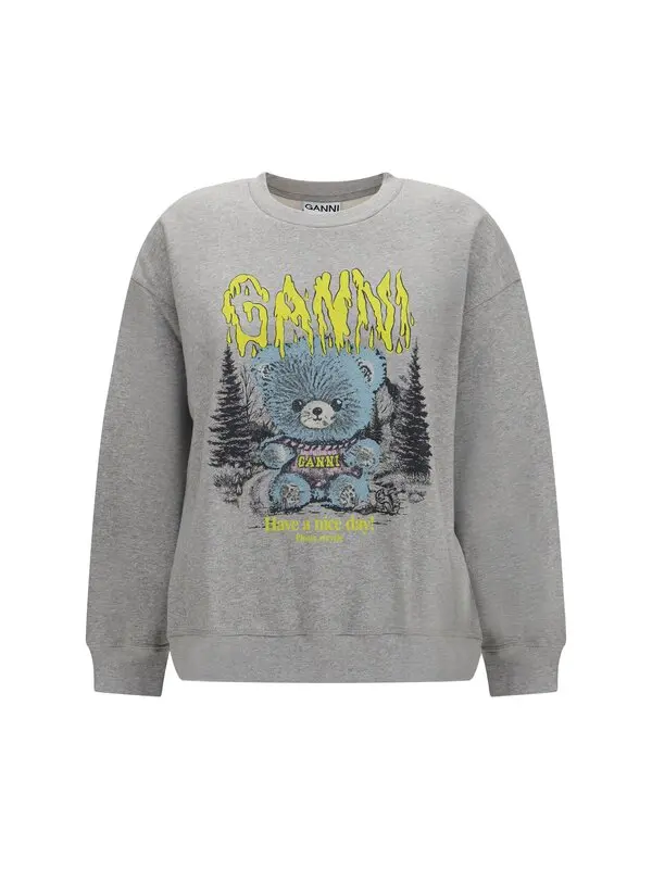 GANNI Isoli Teddy Forest Sweatshirt - Gray